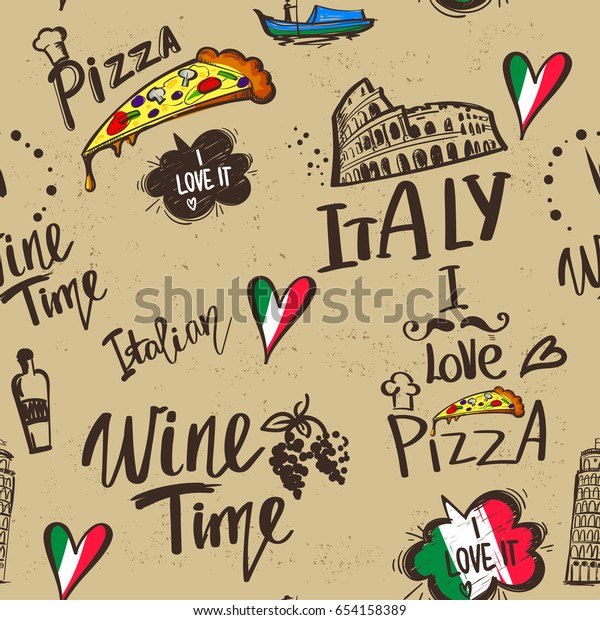 Abstract Seamless Italy Pattern Romantic Repeated Stock Vector (Royalty ...