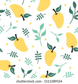 Abstract Seamless Mango Leaf Pattern Vector Stock Vector (Royalty Free ...