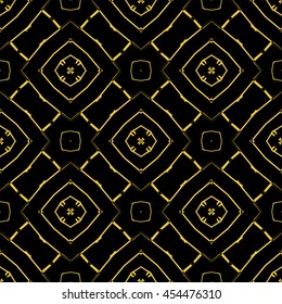 Golden Diamonds Pattern Vector Geometric Seamless Stock Vector (Royalty ...