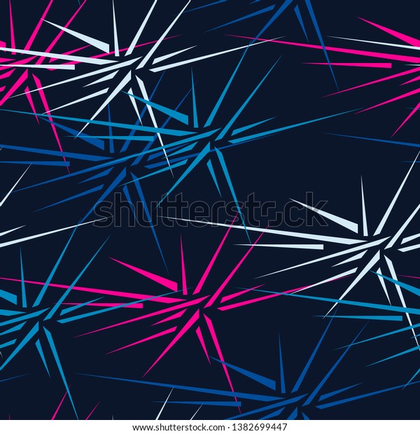 Abstract Seamless Pattern Colorful Chaotic Triangles Stok Vektör ...