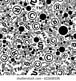 Abstract Seamless Pattern Copyright Trademark Symbols Stock Vector ...