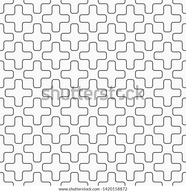 Abstract Seamless Pattern Crosses Rounded Corners Stock Vector (Royalty ...