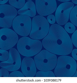 Abstract Seamless Pattern Deformed Outline Circles Stock Vector ...