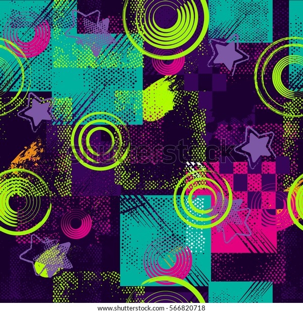 Abstract seamless pattern for girls, boys, clothes. Creative vector ...