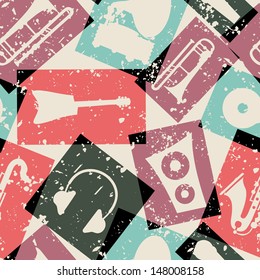 Abstract Seamless Pattern Musical Instrument Stock Vector (Royalty Free ...