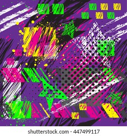 Abstract Seamless Pattern Urban Geometric Elements Stock Vector ...