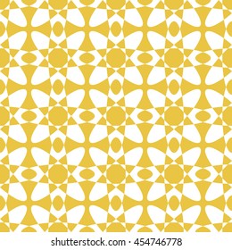 Yellow Geometric Seamless Pattern Circles Crosses Stock Vector (Royalty ...