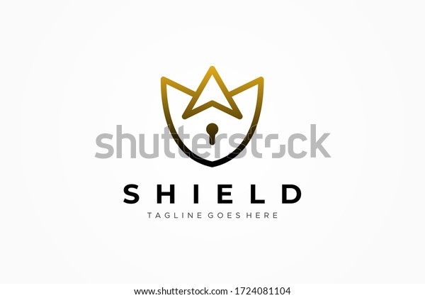 Abstract Security Logo Black Gold Linear Stock Vector (Royalty Free ...