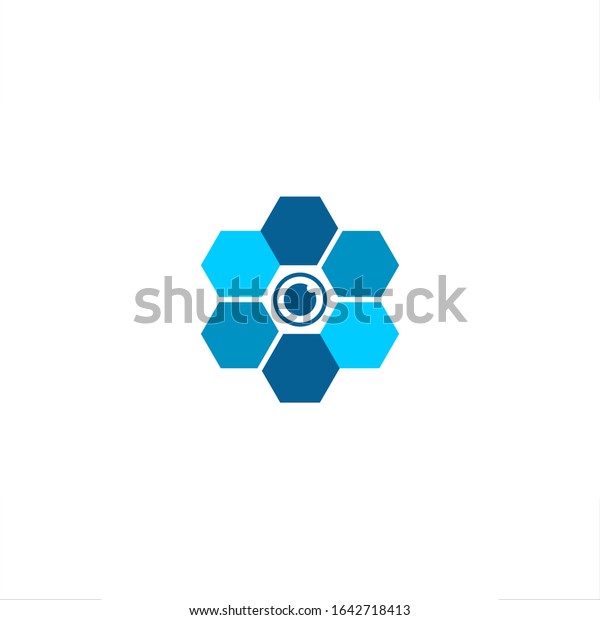 Abstract Shape Gathering Hexagon Eye Middle Stock Vector (Royalty Free ...