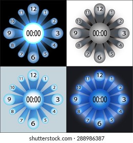 Abstract Shapes Circles Spheres Clock Four Stock Vector (Royalty Free ...