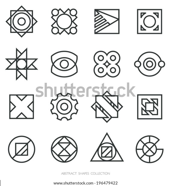 Abstract Shapes Collection Outlines Logo Template Stock Vector (Royalty ...