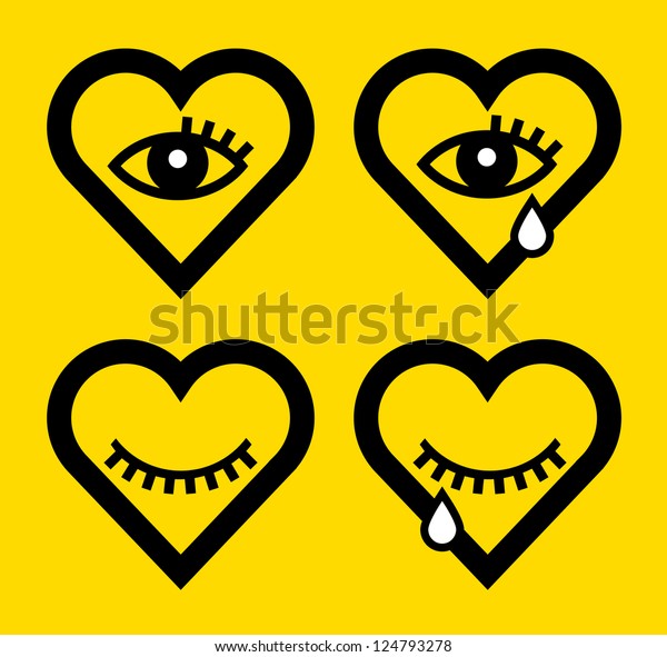 Abstract Shapes Heart Eye Vector Illustration Stock Vector (Royalty ...