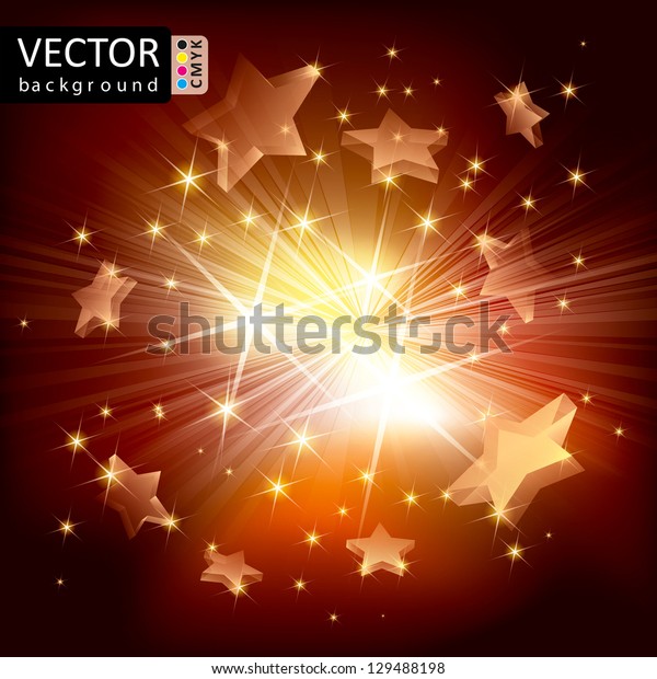 Abstract Shine Light Stars Flying Rays Stock Vector (Royalty Free ...