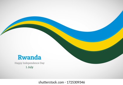 Rwanda wavy flag .ai Royalty Free Stock Vector Clip Art