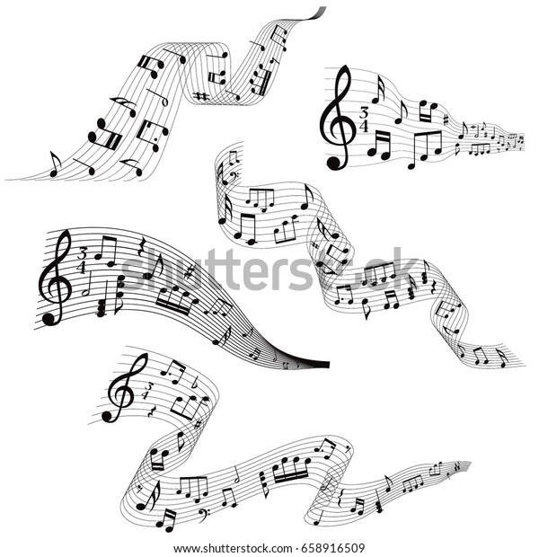 Abstract Silhouettes Musical Scores Notes G Stock Vector (Royalty Free ...