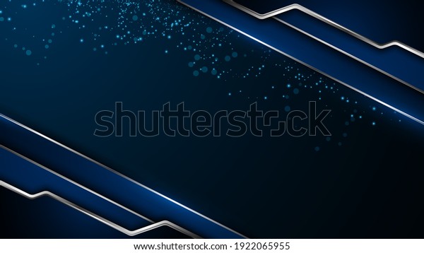 Abstract Silver Blue Metallic Frame Design Stock Vector (Royalty Free ...