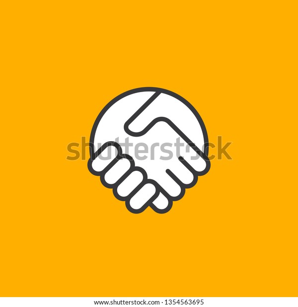Abstract Simple Handshake Icon Two Hands Stock Vector (Royalty Free ...