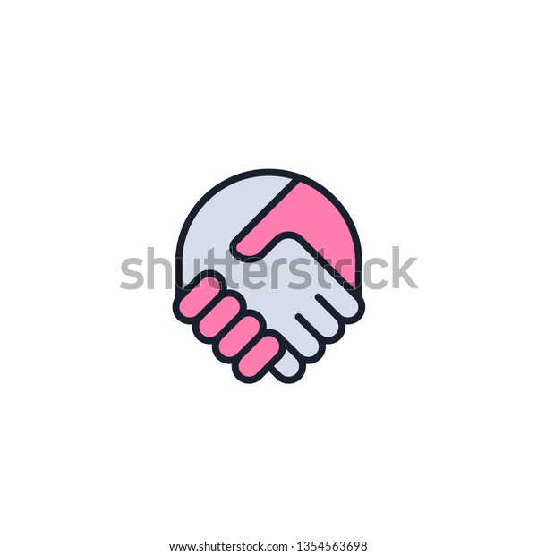 Abstract Simple Handshake Icon Two Hands Stock Vector (Royalty Free ...