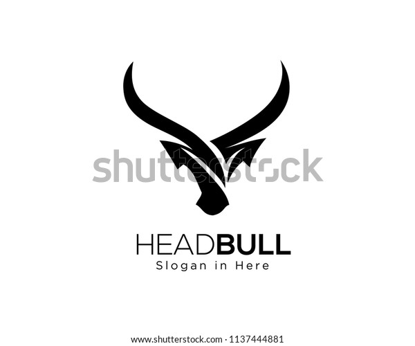 Abstract Simple Head Bull Logo Stock Vector (Royalty Free) 1137444881