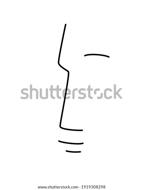 Abstract Simple Minimalistic Male Profile Modern Stock Vector (Royalty ...