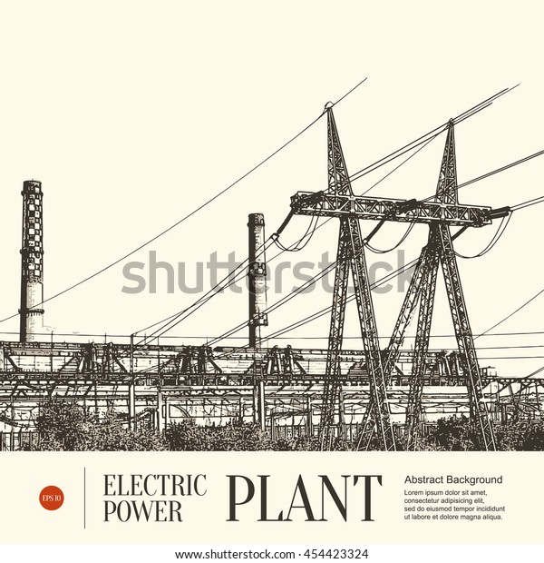 Abstract Sketch Stylized Background Electric Power Stock Vector ...