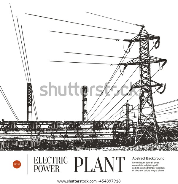 Abstract Sketch Stylized Background Electric Power Stock Vector ...
