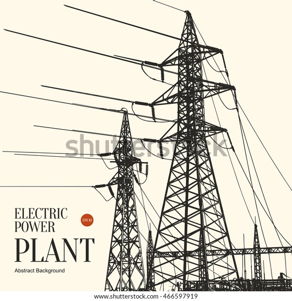 Abstract Sketch Stylized Background Electric Power Stock Vector ...
