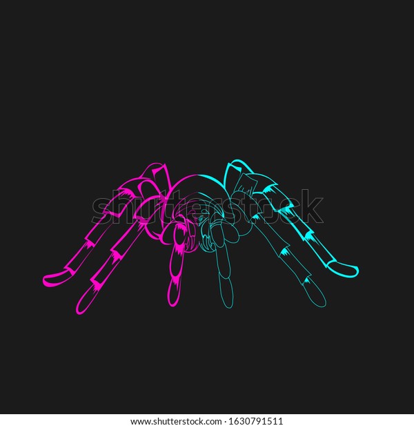 Abstract Sketch Tarantula Line Art Blue Stock Vector (Royalty Free ...