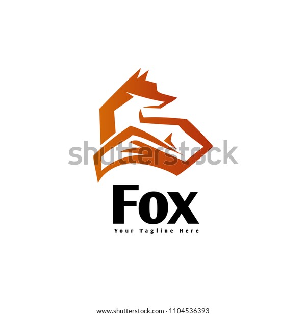 Abstract Sleep Fox Logo Looking Back Stock Vector (Royalty Free ...