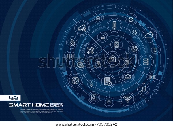 Abstract Smart Home Technology Background Digital Stock Vector (Royalty ...