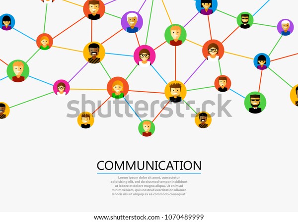 Abstract Social Network Scheme Which Contains Stock Vector (Royalty ...