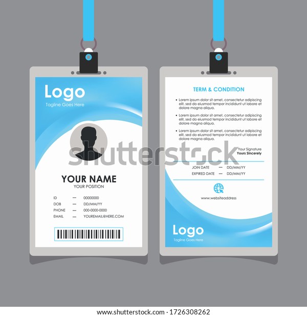 Abstract Soft Blue Curve Id Card Stock Vector (Royalty Free) 1726308262 ...
