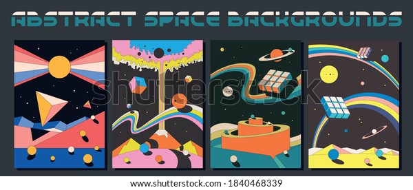 Abstract Space Backgrounds 1980s Space Patterns Stock Vector (Royalty ...