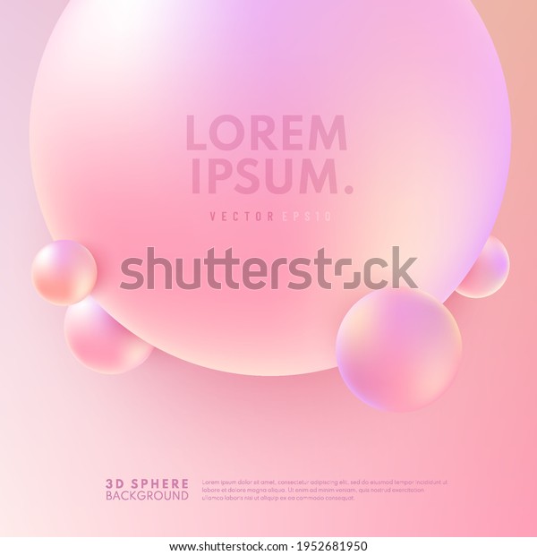 Abstract Sphere Light Pink Color 3d Stock Vector (Royalty Free ...