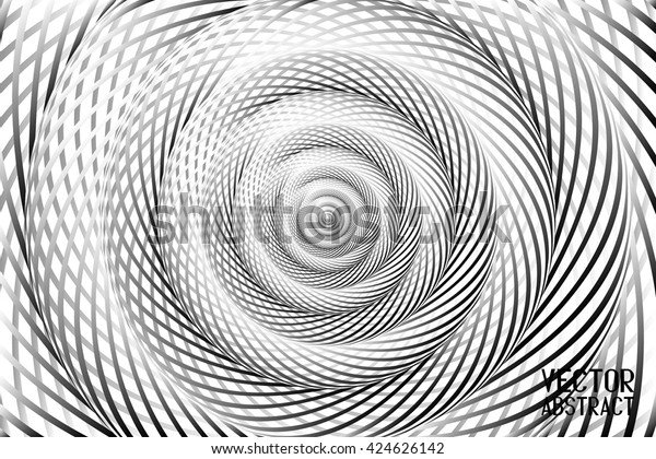 Abstract Spiral Background Black White Rotating Stock Vector (Royalty ...