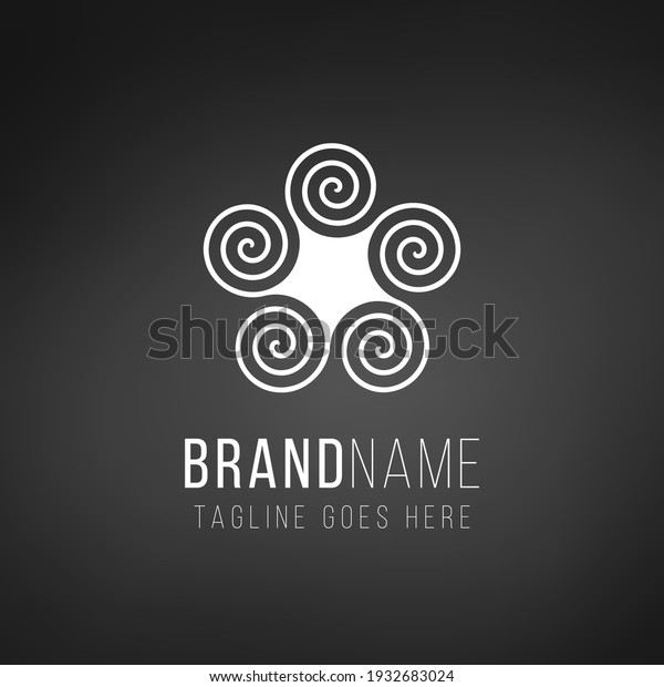 Abstract Spiral Logo Design Spiral Five Stock Vector (Royalty Free ...
