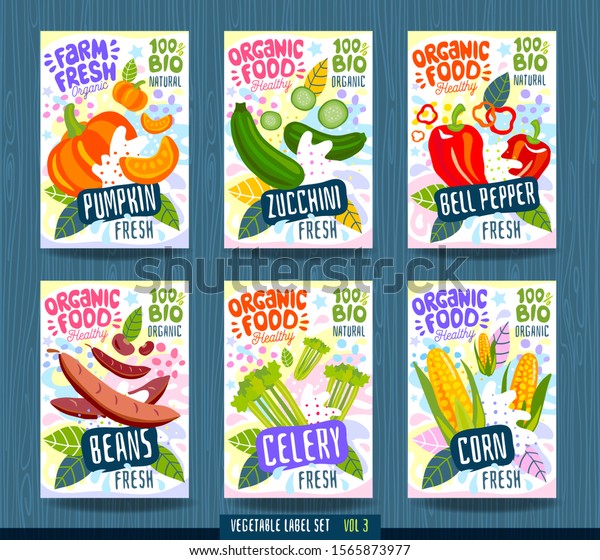 Abstract Splash Food Label Template Vegetables: Vector có sẵn (miễn phí ...