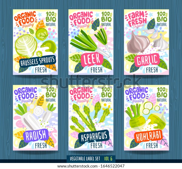 Abstract Splash Food Label Template Vegetables: vetor stock (livre de ...
