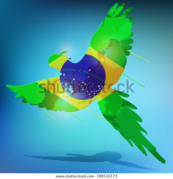 Abstract Splatter Brazil Flag On Flying Stock Vector (Royalty Free ...