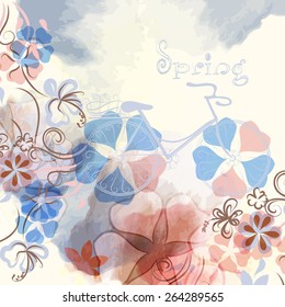 Abstract Spring Background Watercolor Style Stock Vector (Royalty Free ...
