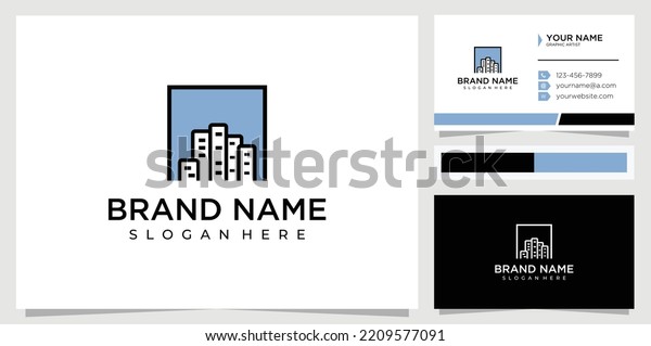 Abstract Square Building Logo Design Concept Stock Vector (Royalty Free ...