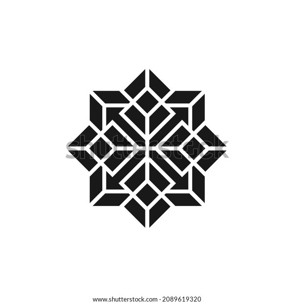 Abstract Square Geometric Patterns Islamic Frame Stock Vector (Royalty ...