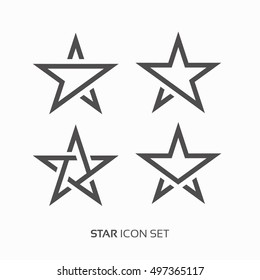 Abstract Star Icon Set Vector Illustration: เวกเตอร์สต็อก (ปลอดค่า ...