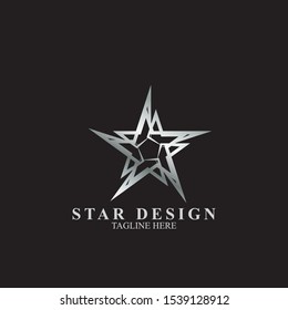 Silver Star Logo Vector Stock Vector (Royalty Free) 572137294