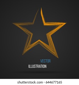 Abstract Star Made Lines On Dark Stock Vector (Royalty Free) 644677165 ...
