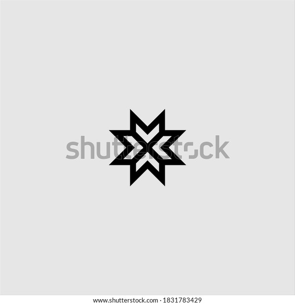 Abstract Star Symbol Line Art Style Stock Vector (Royalty Free ...