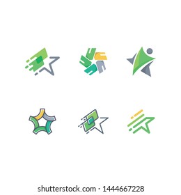 Abstract Start People Card Logo Pack Stock Vector (Royalty Free) 1444667228