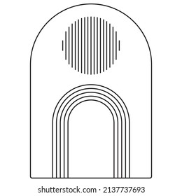 Abstract Striped Outline Logo Arch Circle Stock Vector (Royalty Free ...