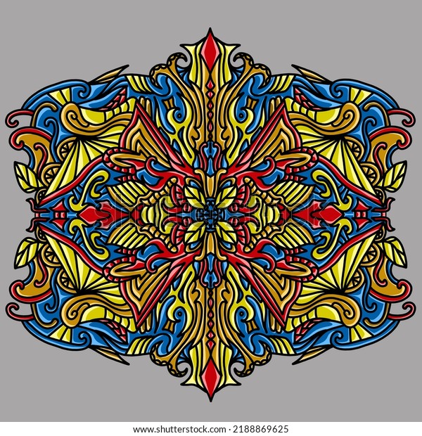 Abstract Style Batik Drawing Design Part Stock Vector (Royalty Free ...