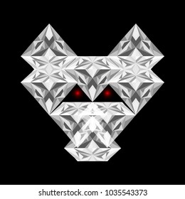 Abstract Stylized Diamond Fox Head Background Stock Vector (Royalty ...